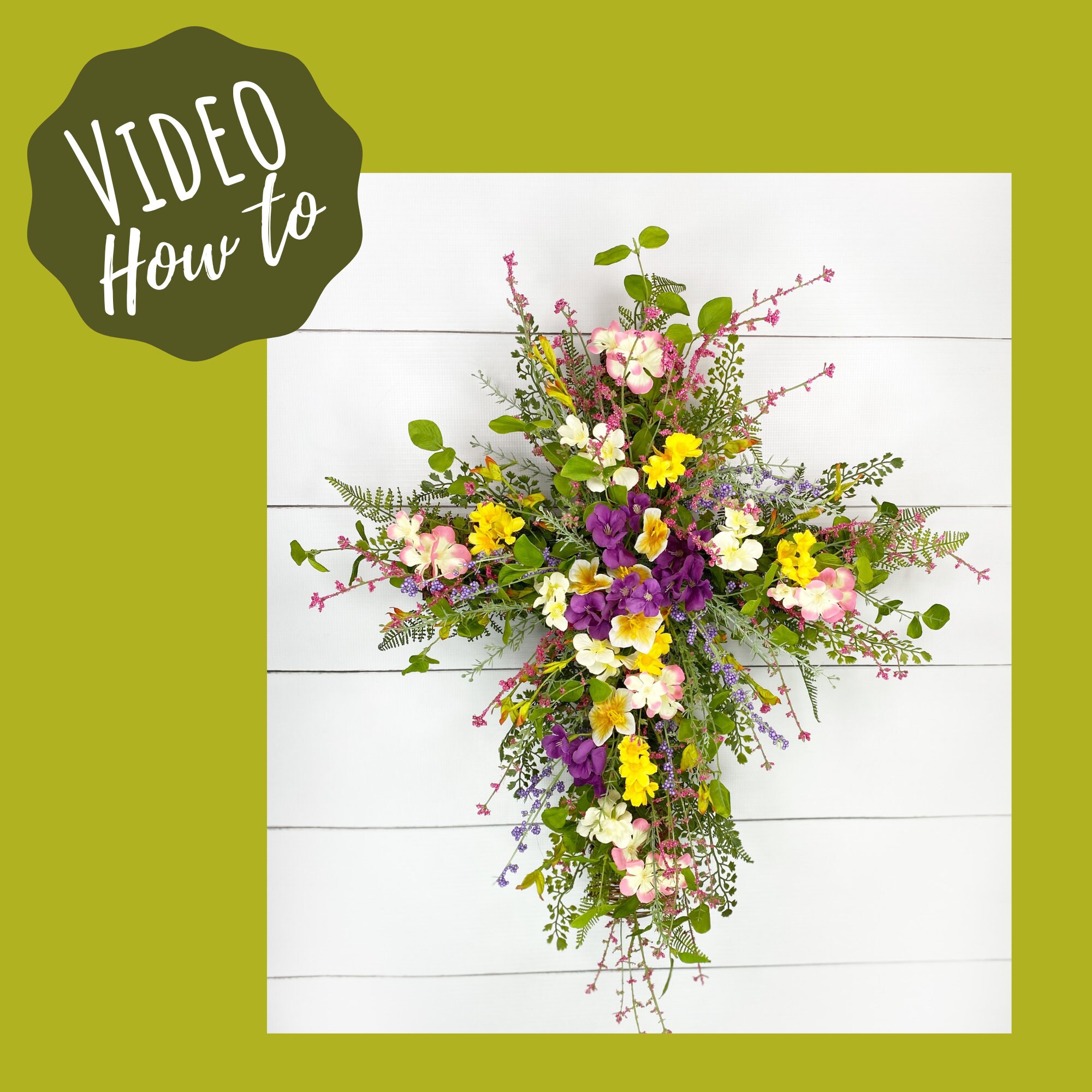 How to Make A Wreath, DIY Cross Wreath, Step by Step Video Tutorial ...