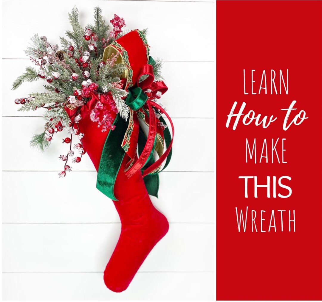 DIY Christmas Stocking Wreath Tutorial - Etsy