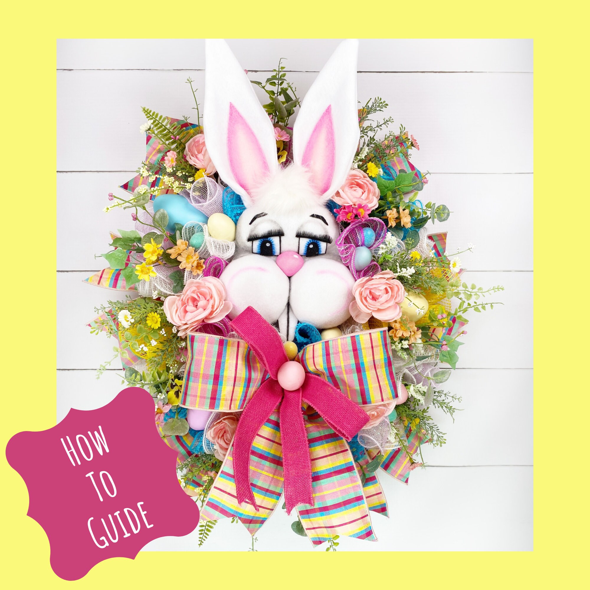 DIY Easter Bunny Wreath Video Tutorial - Etsy