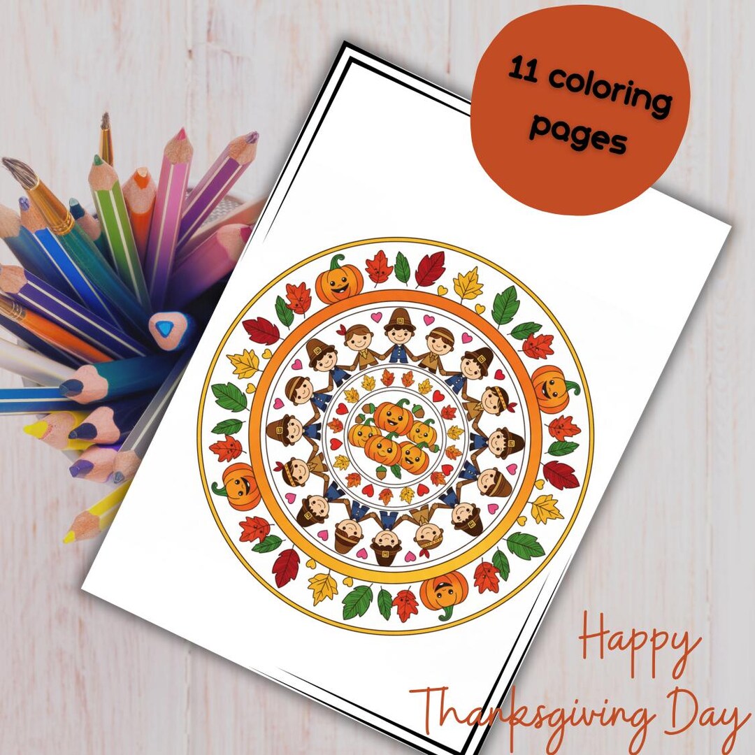 Thanksgiving Mandala Coloring Pages | Kids Mindfulness Activity ...