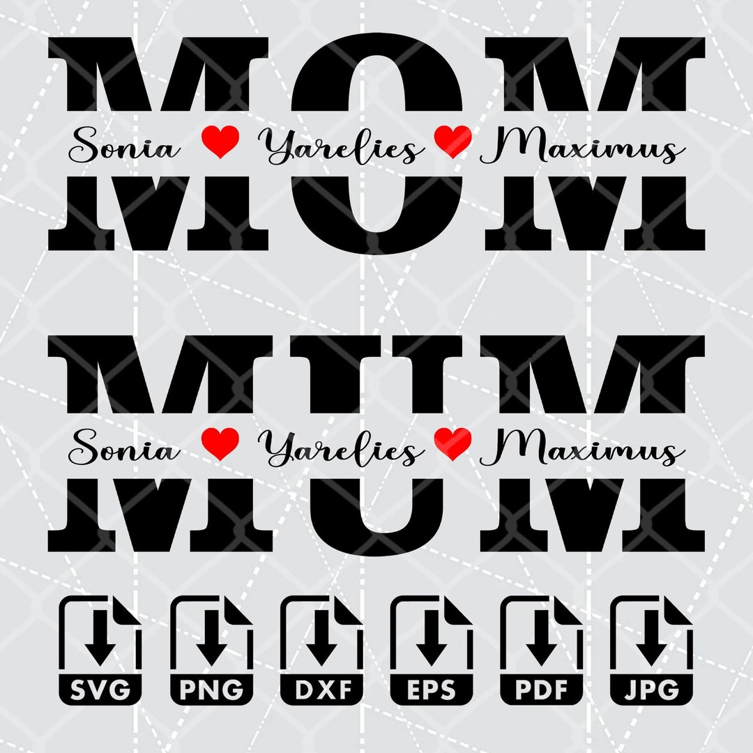 Mom Monogram, Mum Monogram, Split Monogram SVG, Png, Eps, Dxf, Pdf ...