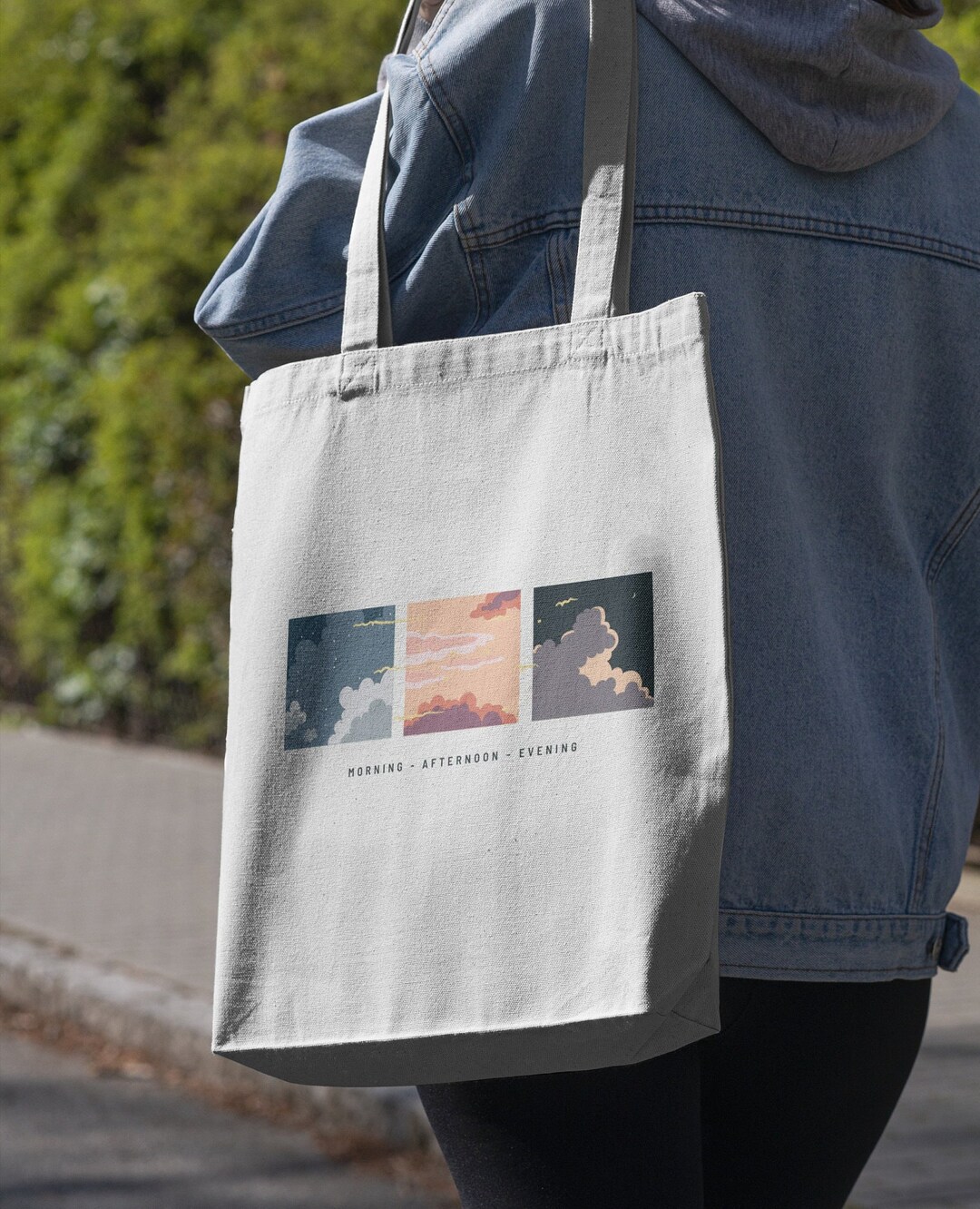 The Day Tote Bag aesthetic Bag,artsy Tote Bag,night Canvas Bag,day Art ...