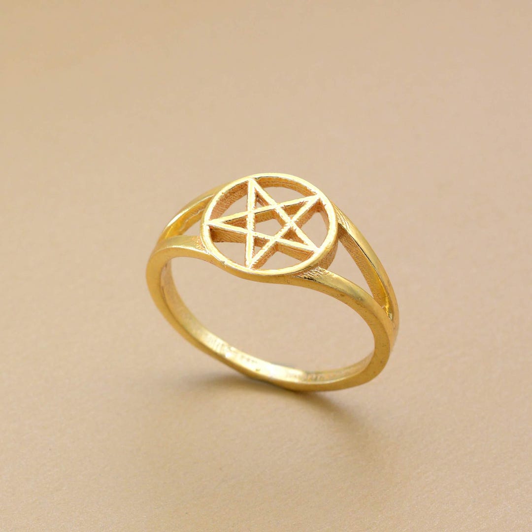 Dainty Pentacle Ring, Esoteric Symbol Jewelry, Spiritual Protection ...