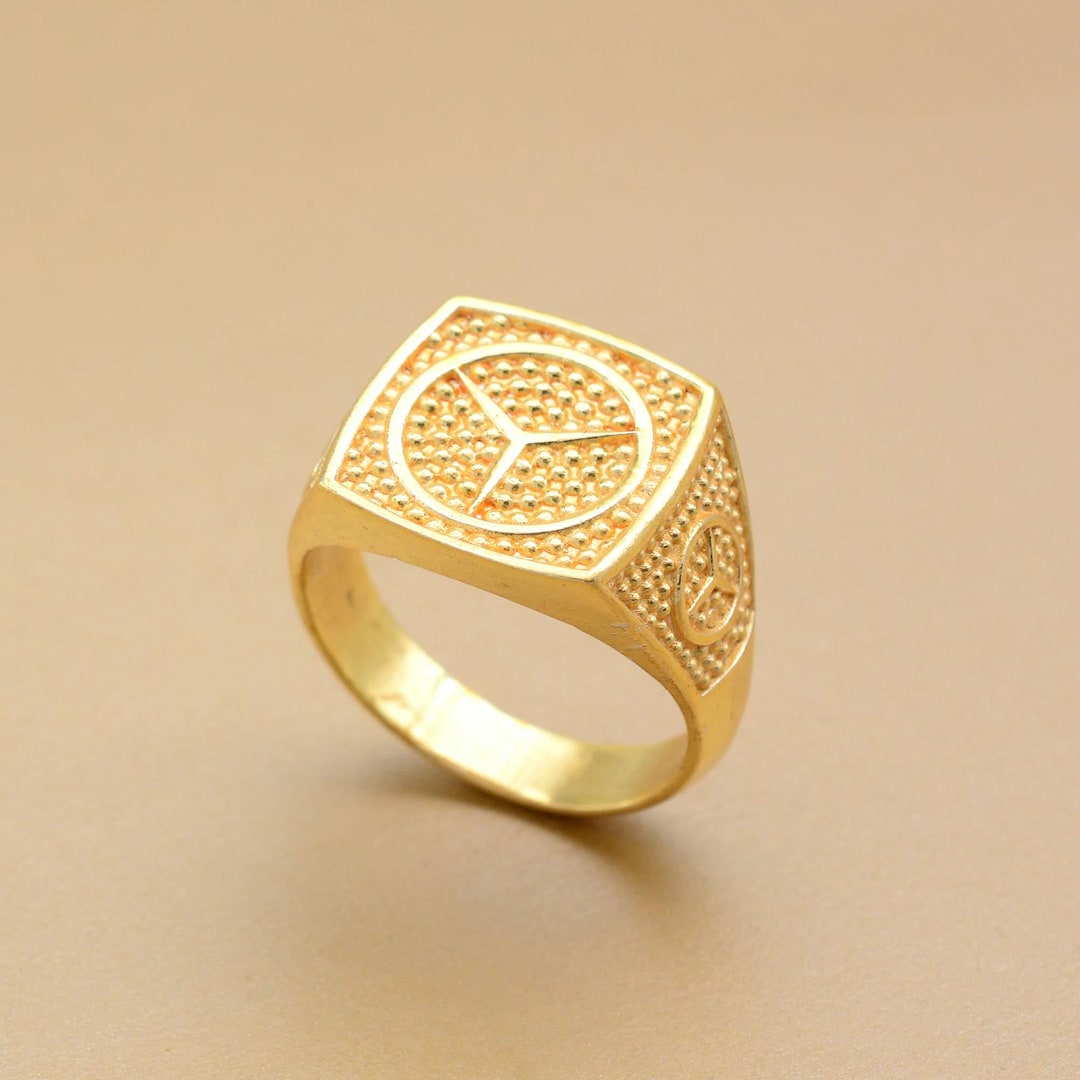 Mercedes Benz Signet Ring, Solid 925 Sterling Silver Jewelry, Mercedes ...