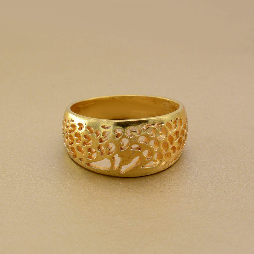This Tree of Life Brass Wide Band Ring Features a Stunning, Intricate ...
