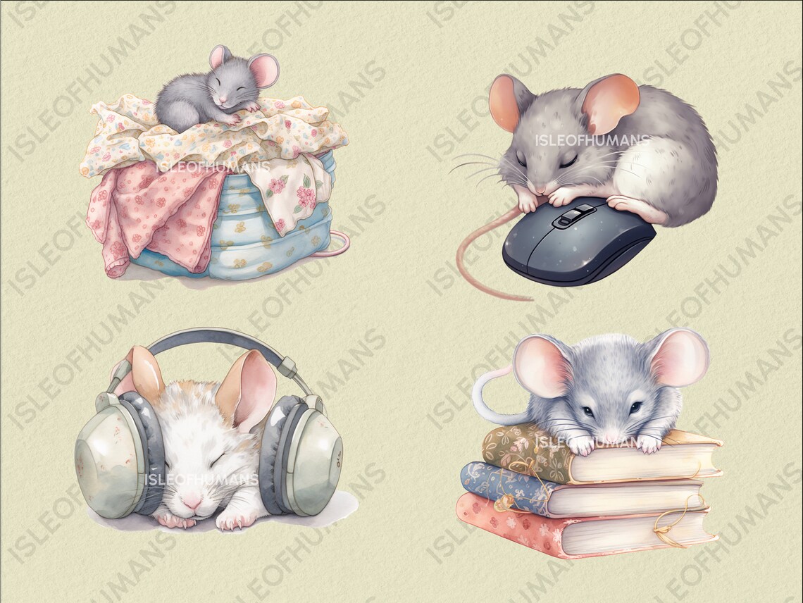 Cute Mouse Clipart: 16 Drawn Mice Illustration for Parents or Teachers ...