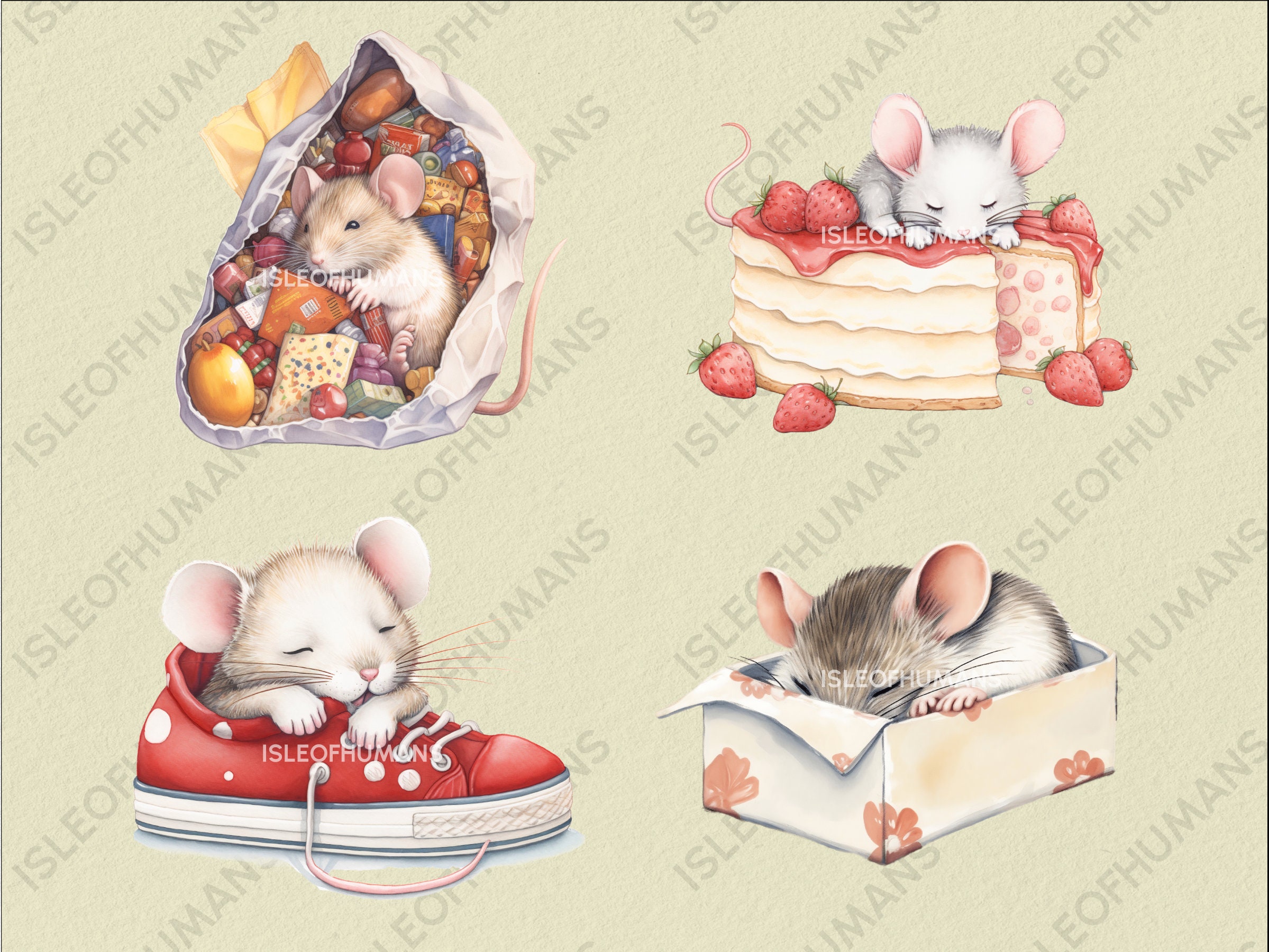 Cute Mouse Clipart: 16 Drawn Mice Illustration for Parents or Teachers ...
