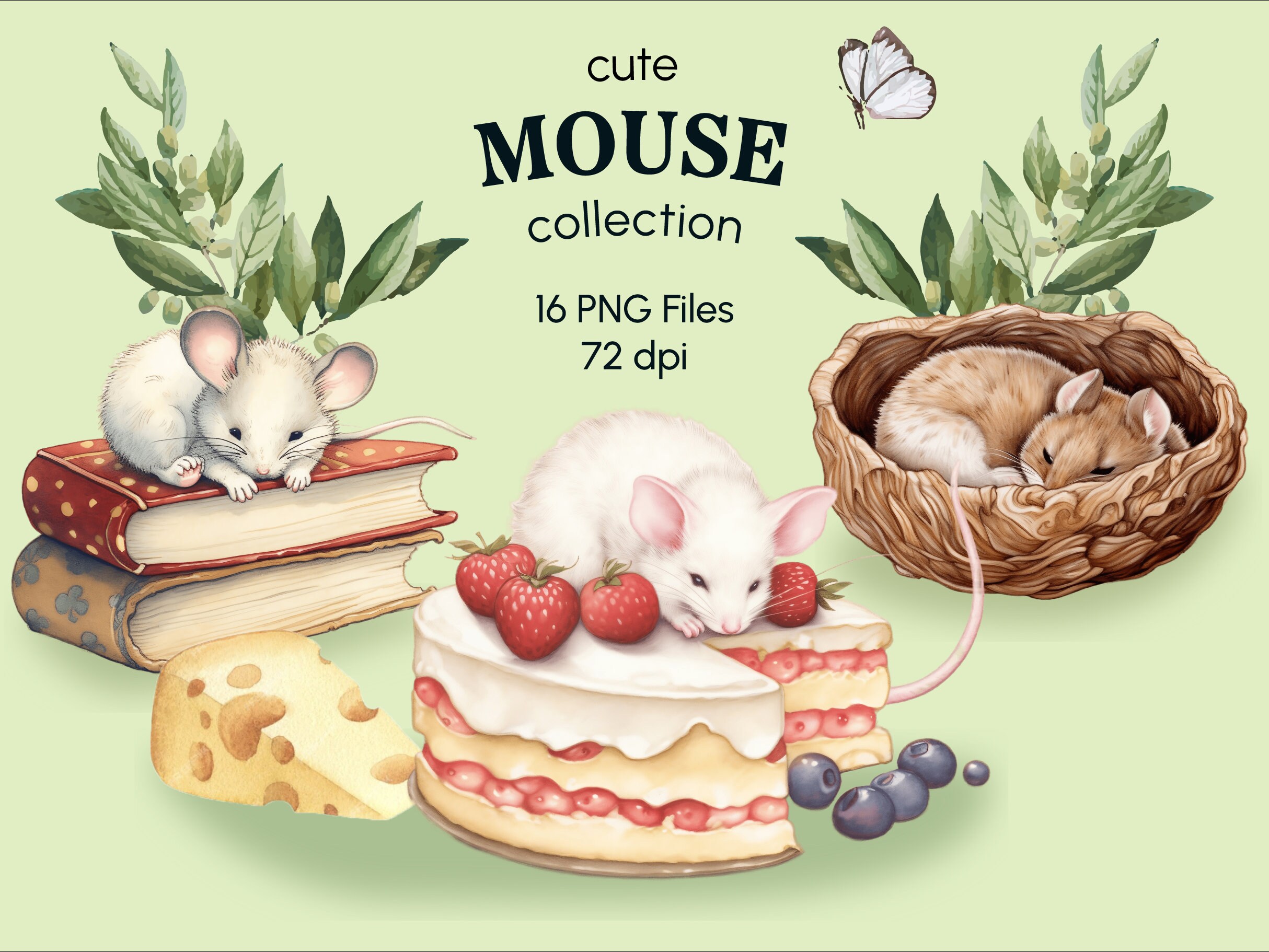Cute Mouse Clipart: 16 Drawn Mice Illustration for Parents or Teachers ...