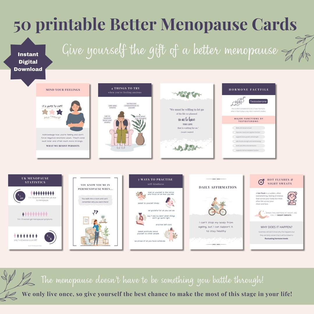 50 Printable Better Menopause Cards for Better Wellbeing in ...