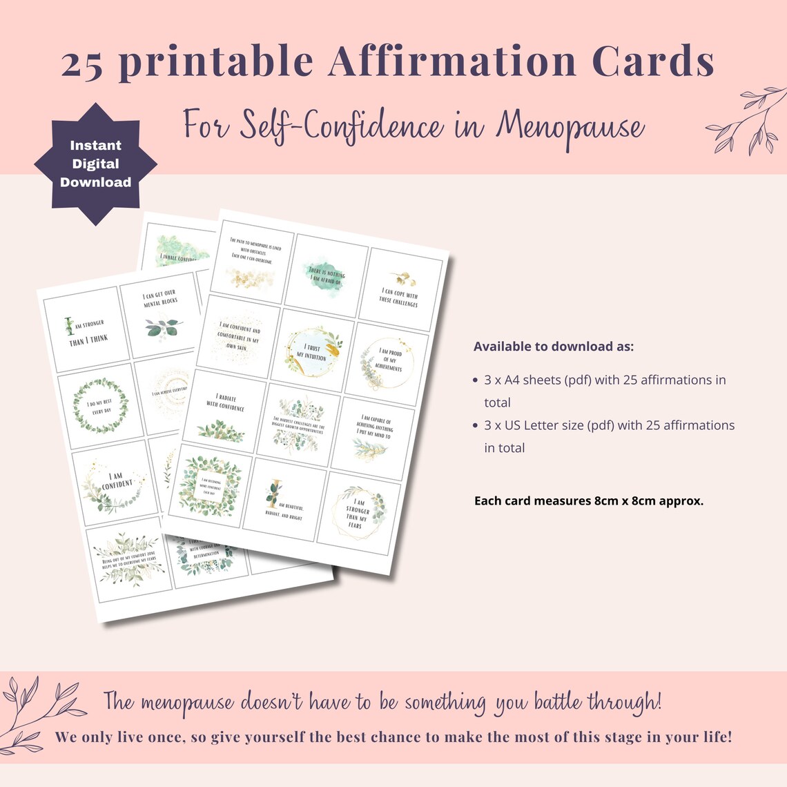 25 Printable Menopause Affirmation Cards for Self-confidence - Etsy