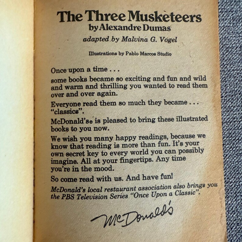 Vintage 1977 the Three Musketeers Mini Book by Alexandre Dumas ...