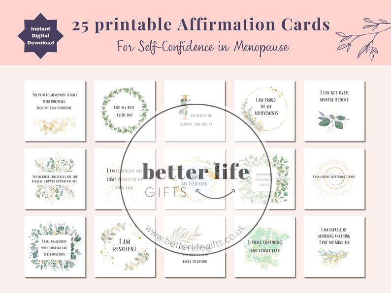 25 Printable Menopause Affirmation Cards for Self-confidence - Etsy
