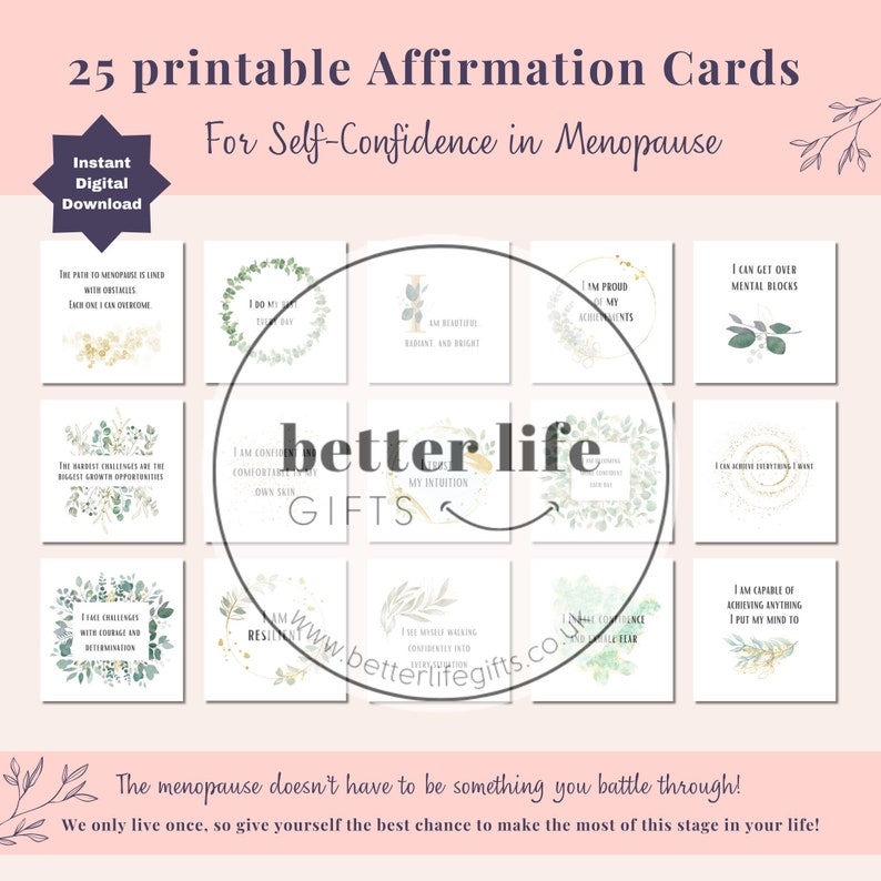 25 Printable Menopause Affirmation Cards for Self-confidence - Etsy