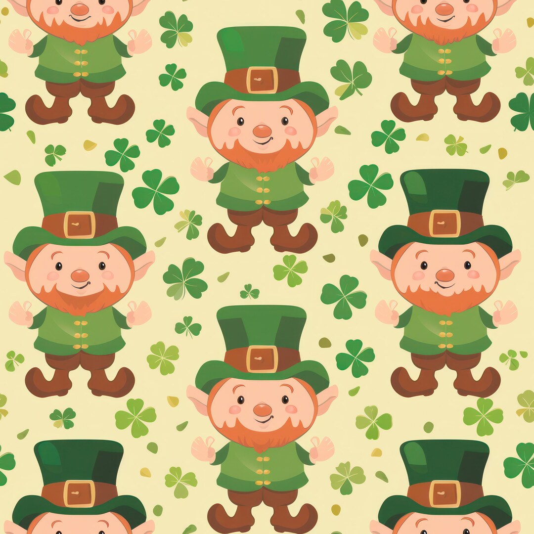 Leprechaun and Four Leaf Clovers - Etsy