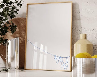 Blue Bikini Art Print, Bathing Suit Poster, Beachy Prints, Coconut Girl ...