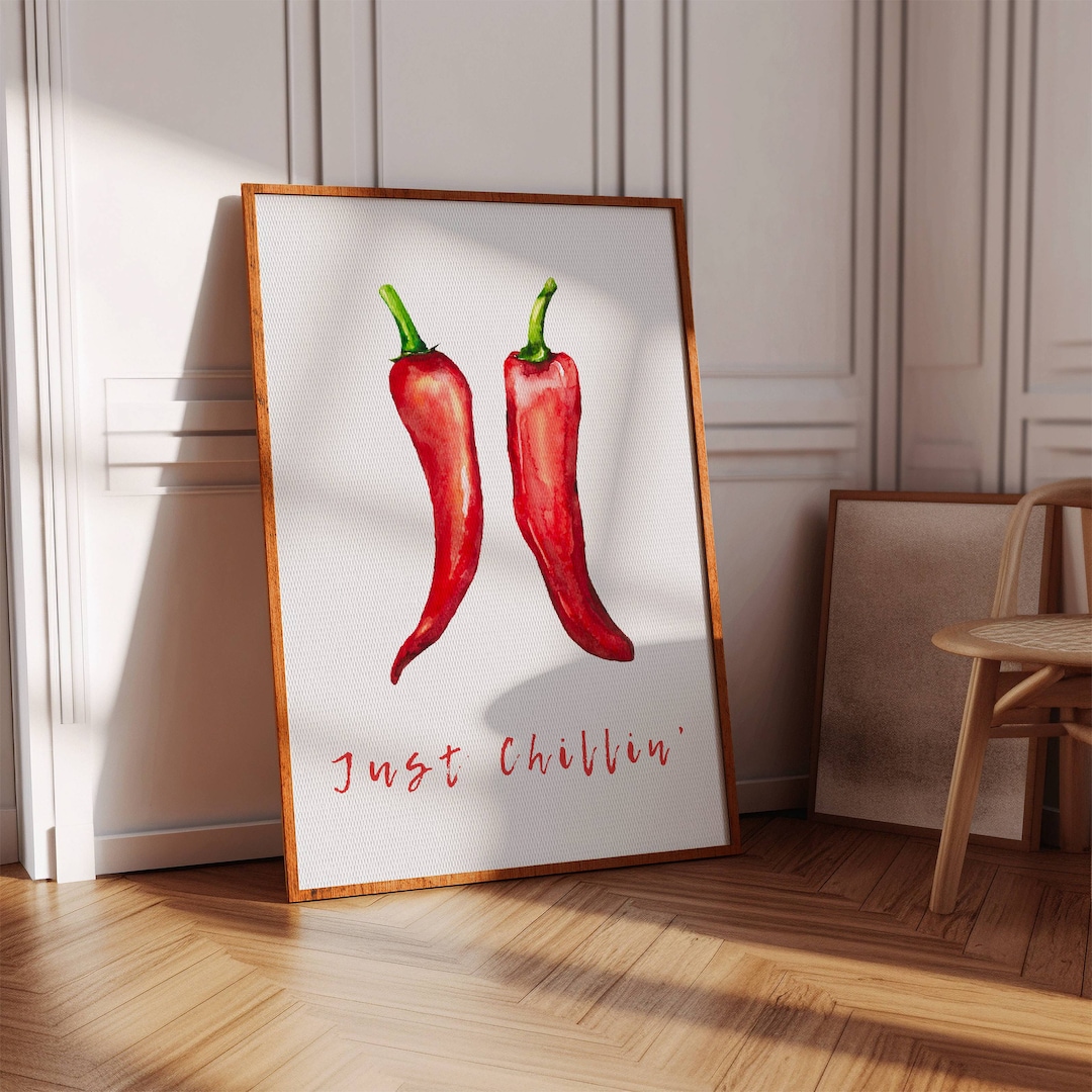 Just Chillin' Chilli Print: Retro Kitchen Art (digital Download) - Etsy