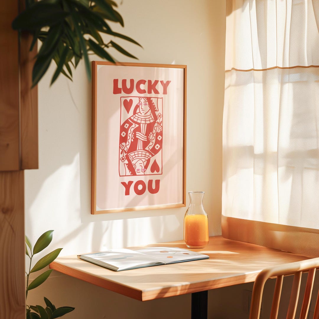Queen of Hearts Print: Preppy Bar Cart Art (digital Download) - Etsy