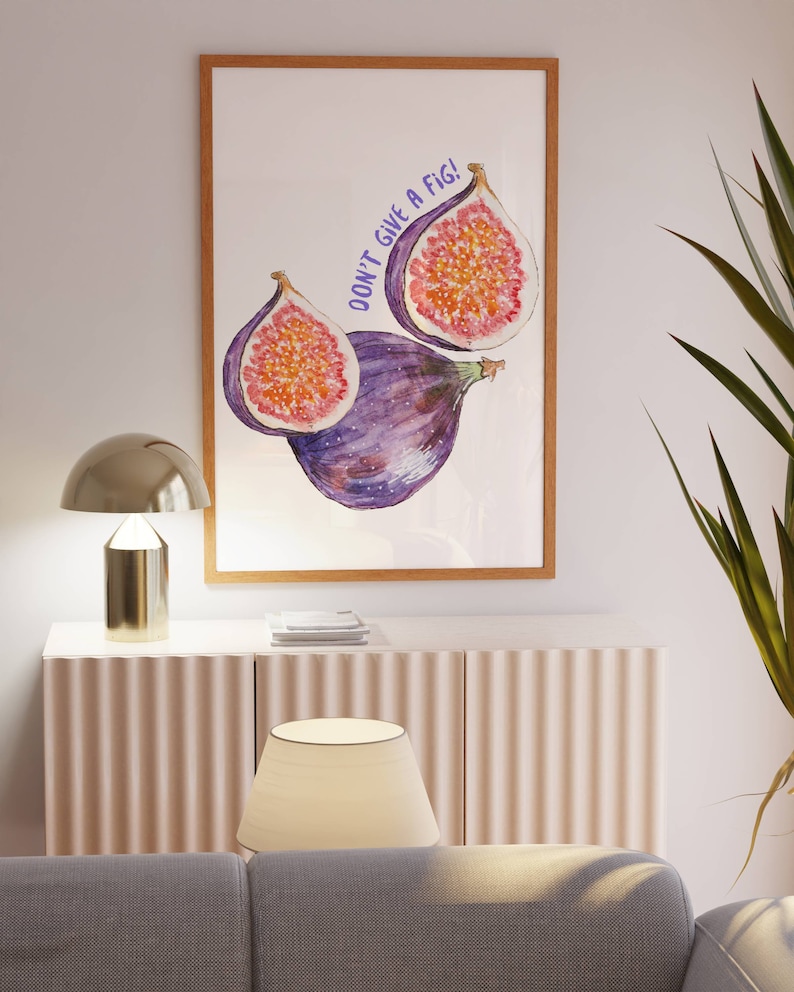 Funny Fig Print: Trendy Kitchen Wall Art (digital Download) - Etsy