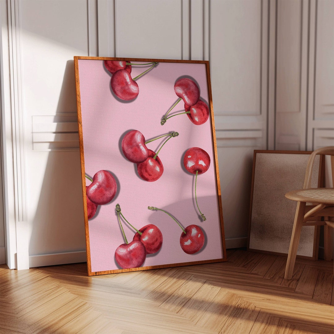 Cherries Printable Wall Art, Digital Download, Dorm Room Wall Decor ...