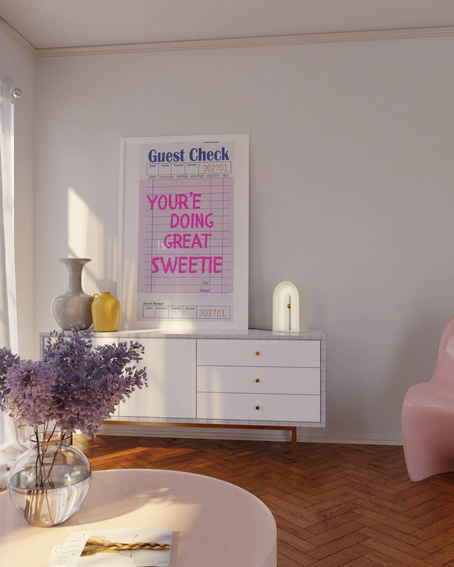 You're Doing Great Sweetie Guest Check Poster Preppy Dorm Decor, Pink ...