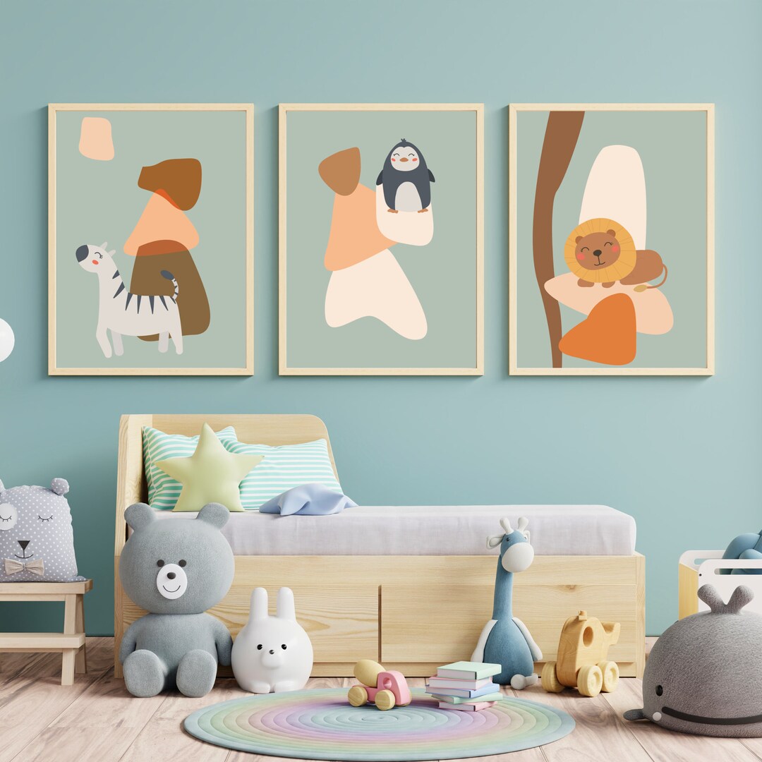 Boho Baby Animals Poster Set Printable Nursery Prints - Etsy