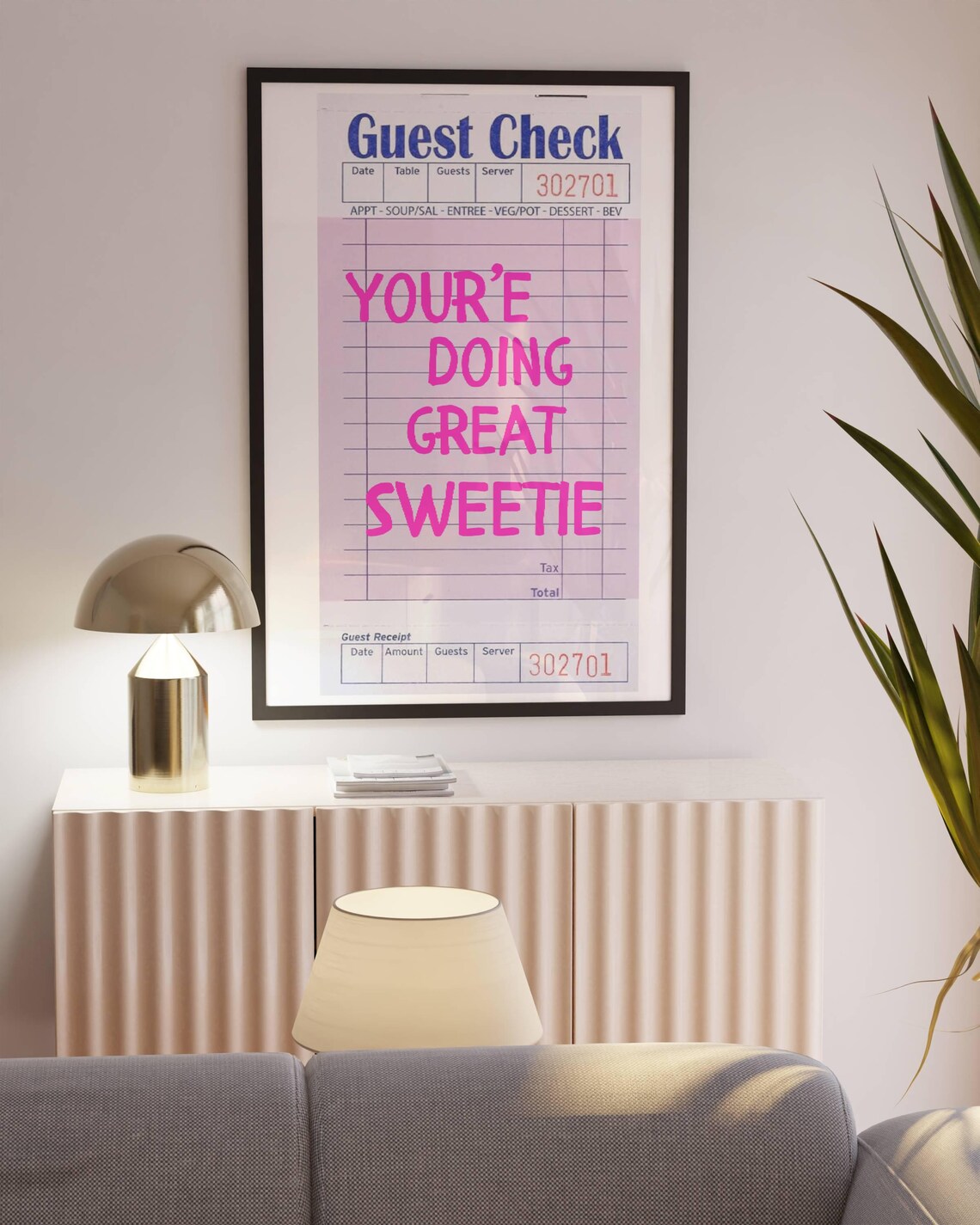You're Doing Great Sweetie Guest Check Poster Preppy Dorm Decor, Pink ...