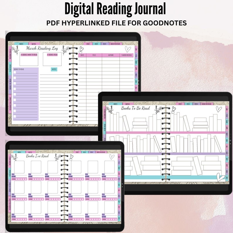 My Digital Reading Journal, Reading Planner for Goodnotes, Notability ...