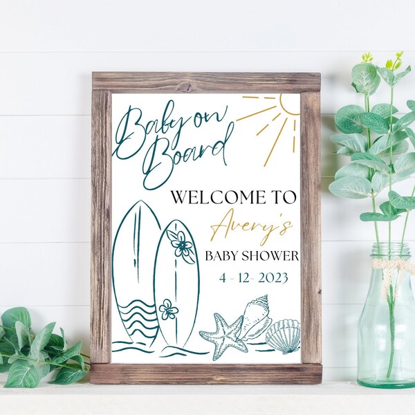 Surf Baby Shower Welcome Sign - Etsy