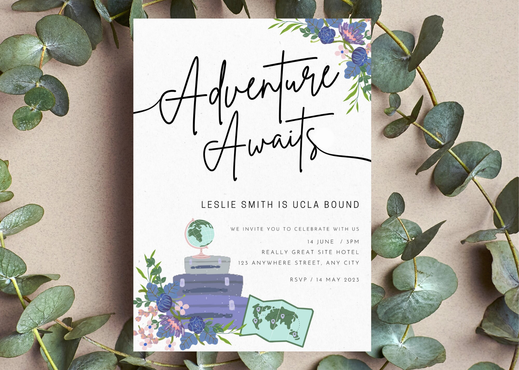 Adventure Awaitstravel Graduation Party Invitation 2023 Graduation ...
