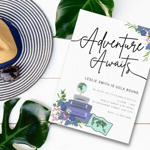 Adventure Awaits|travel Graduation Party Invitation |2023 Graduation ...