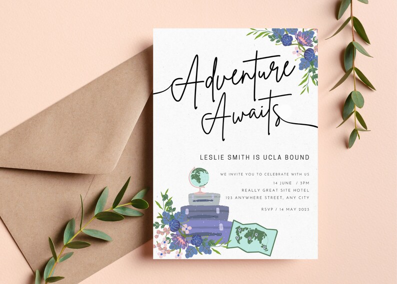 Adventure Awaitstravel Graduation Party Invitation 2023 Graduation ...