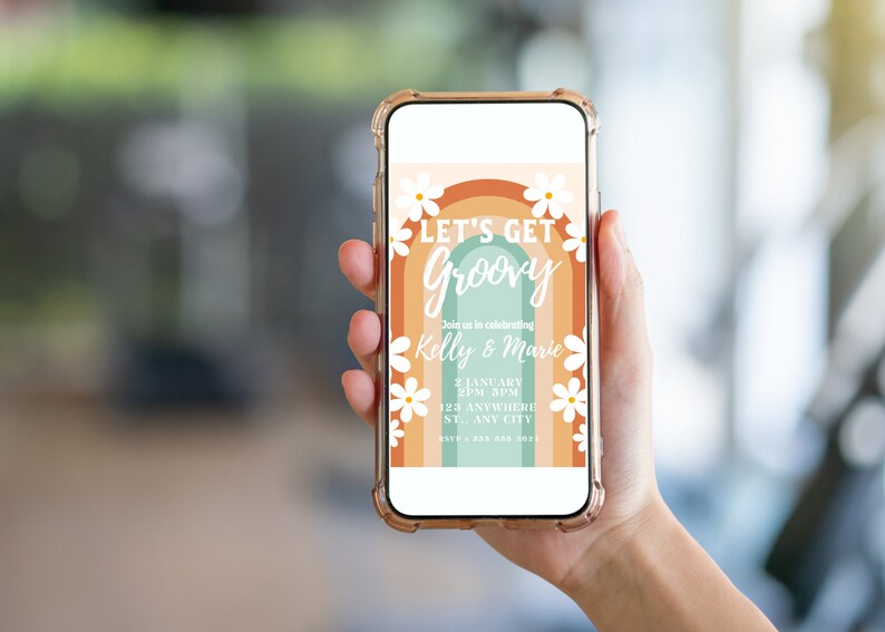 Lets Get Groovy Party Invitation 70s Theme Daisies - Etsy