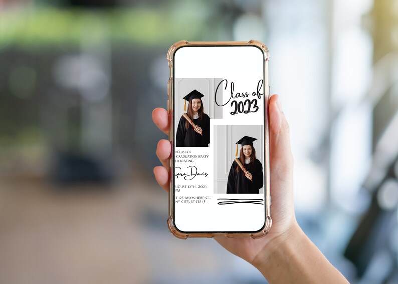 Minimalist Graduation Party Invitation, Modern Graduation Announcement ...