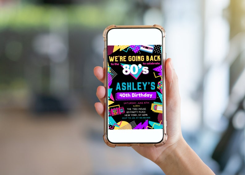 80's Theme Birthday Invitation Back to the 80s Decades - Etsy