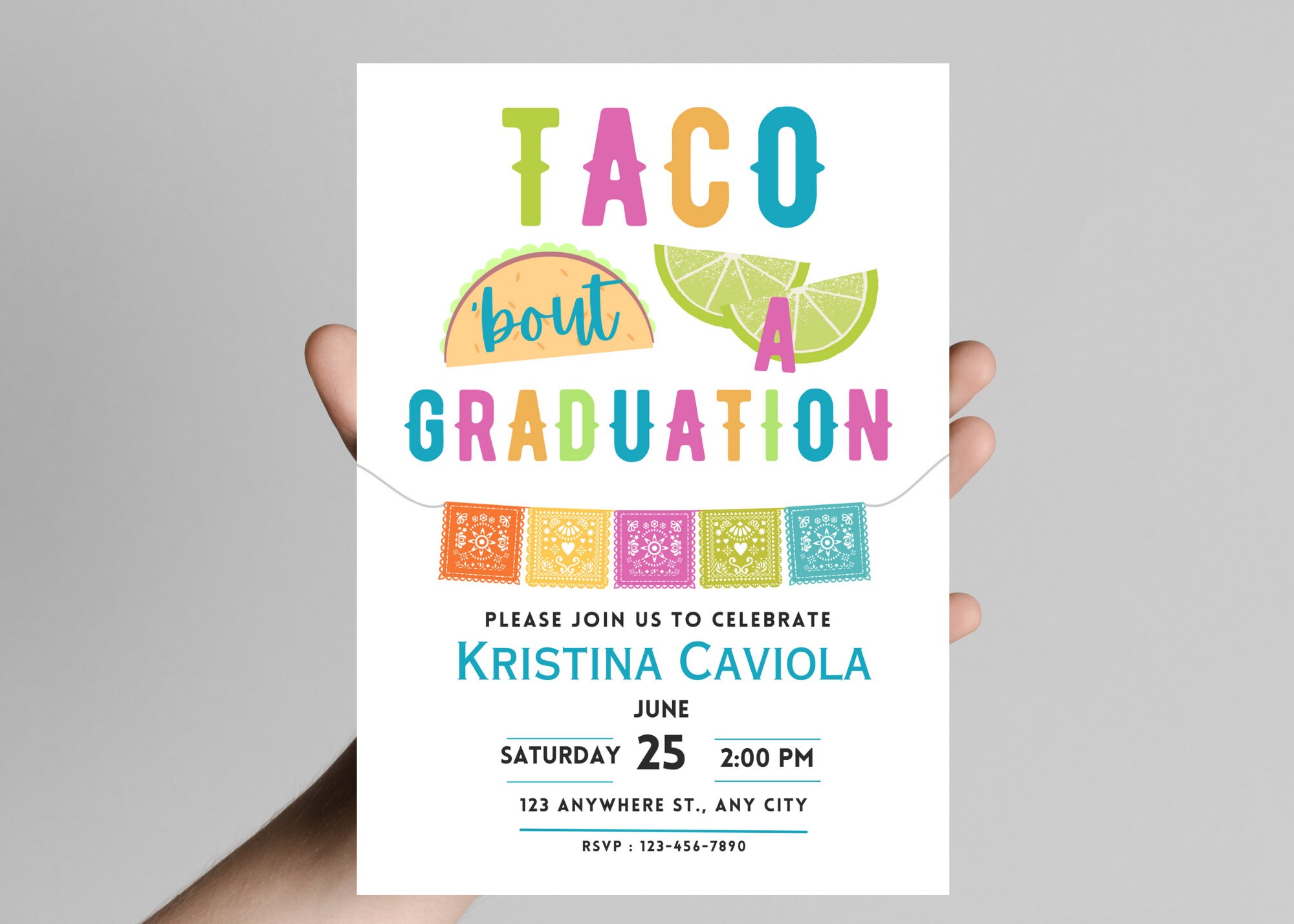 Fiesta Graduation Party Invitation Taco Bout Graduation Announcement ...