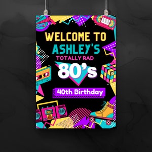 80s Party Table Numbers: Retro Theme Decorations (instant Download) - Etsy