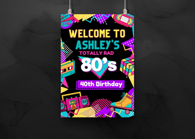 Back to the 80s Poster 80s Party Decorations 80s Birthday - Etsy UK