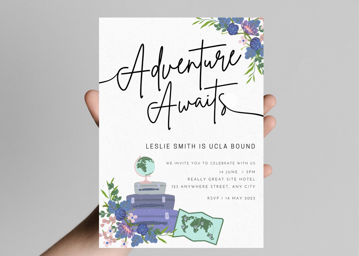 Adventure Awaitstravel Graduation Party Invitation 2023 Graduation ...