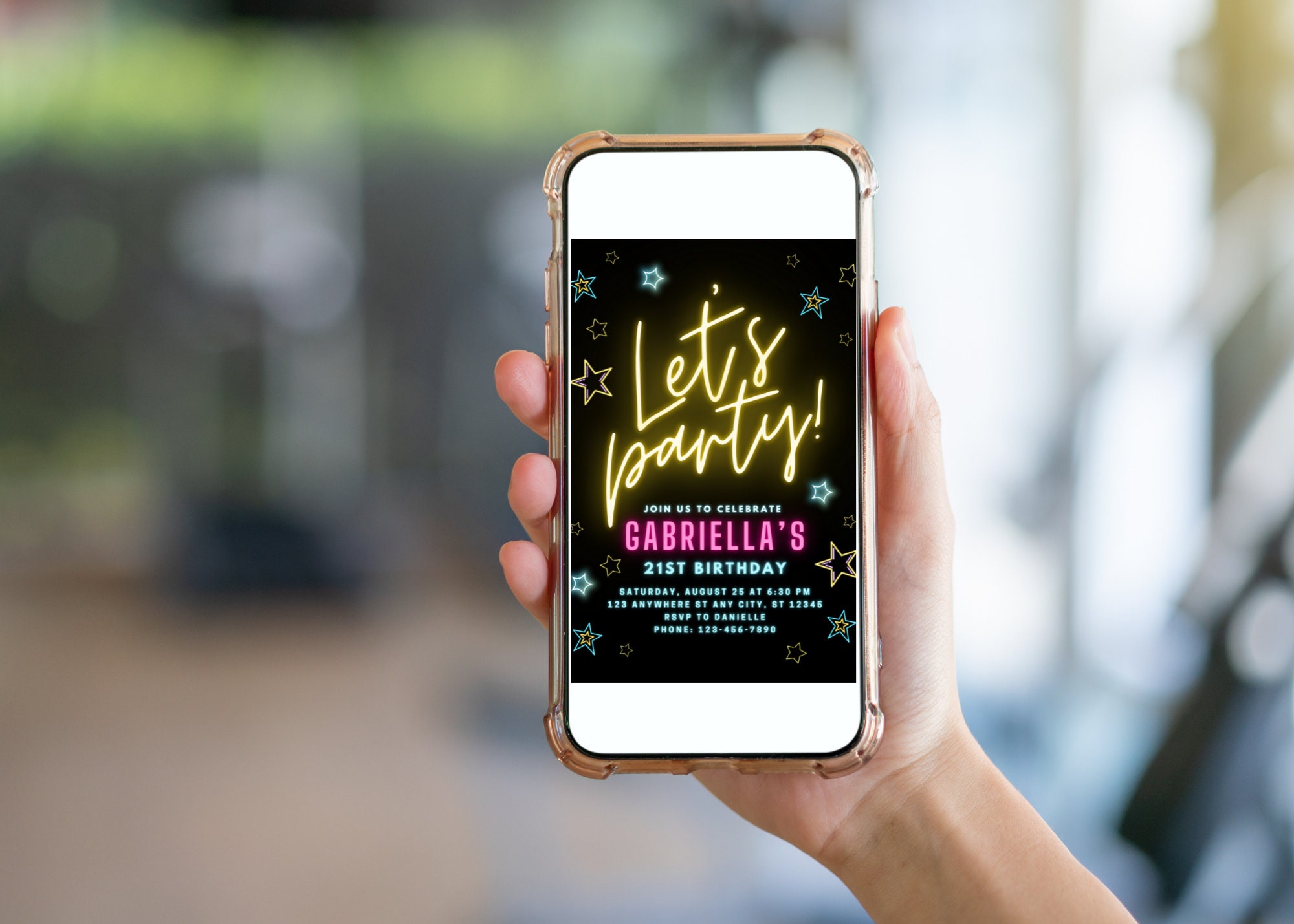 Glow Party Birthday Invitation, Neon Party, Black Light Party, Glow ...