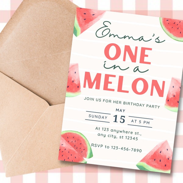 Watermelon Invitation - Etsy