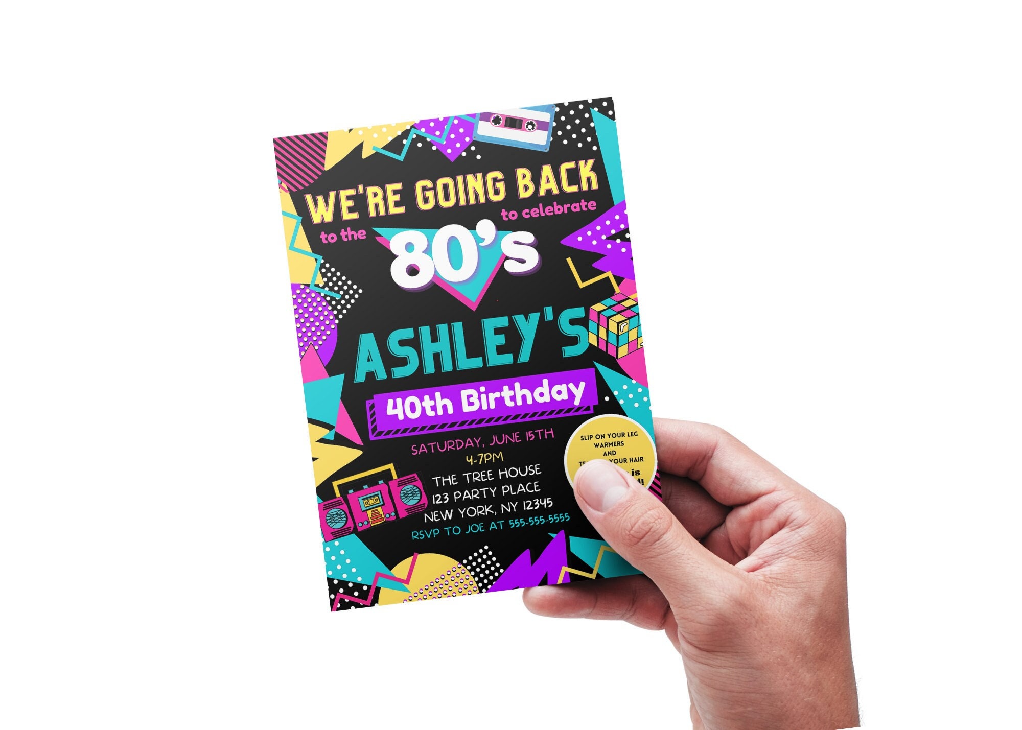 80's Theme Birthday Invitation Back to the 80s Decades - Etsy Australia