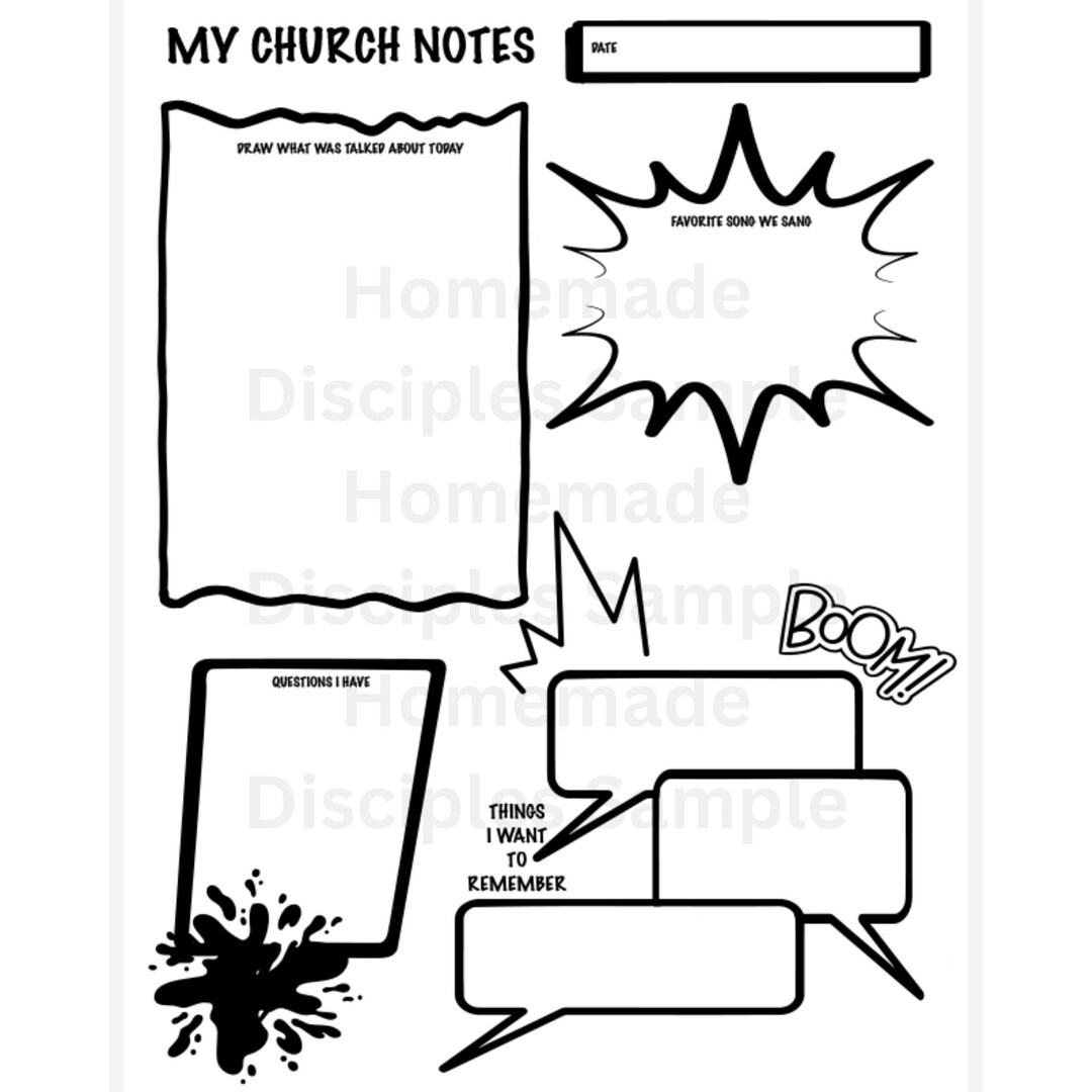 Kid's Church Notes Page INSTANT DIGITAL DOWNLOAD - Etsy