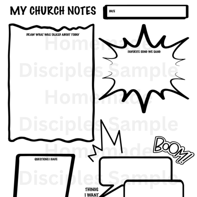 Kid's Church Notes Page INSTANT DIGITAL DOWNLOAD - Etsy