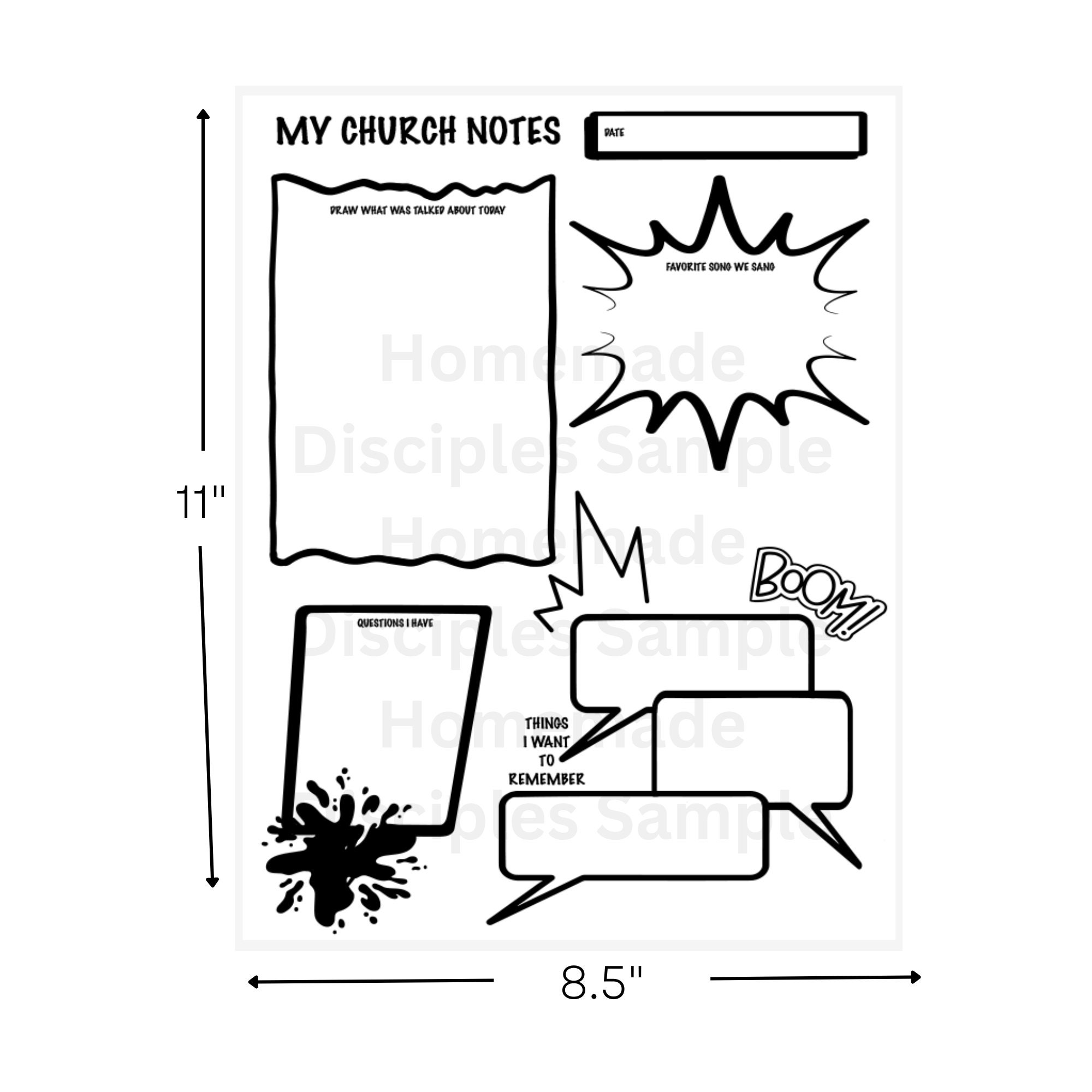 Kid's Church Notes Page INSTANT DIGITAL DOWNLOAD - Etsy