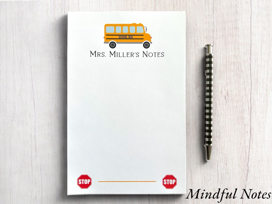 Personalized Bus Driver Notepad - Etsy