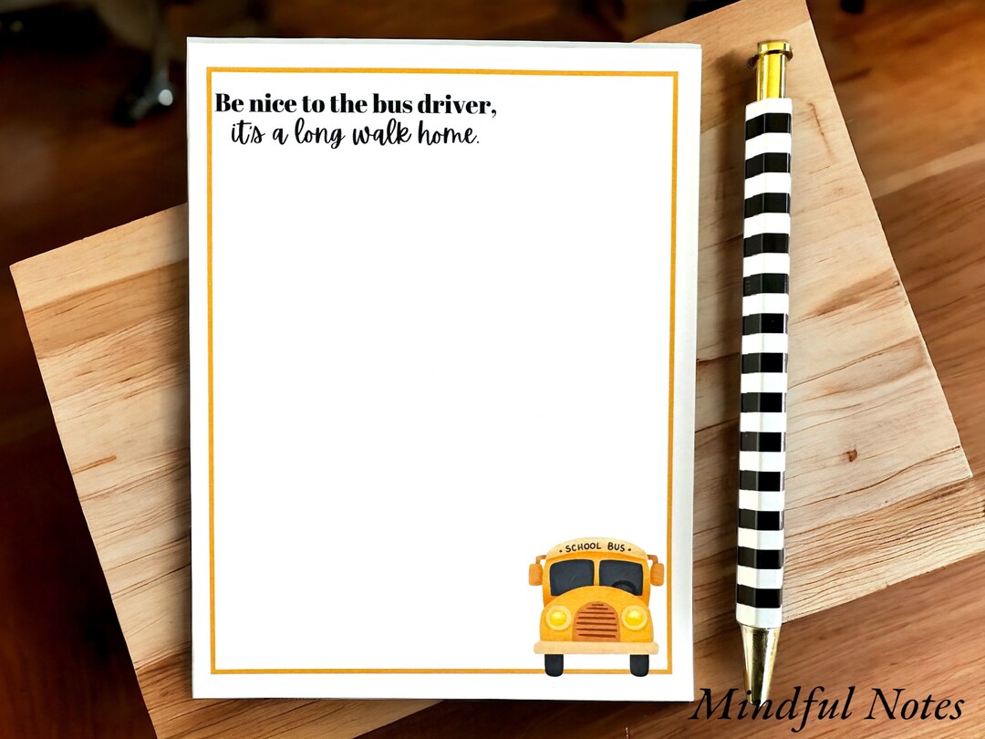 Bus Driver Appreciation Notepad, Bus Driver Gift, Bus Driver Quote - Etsy