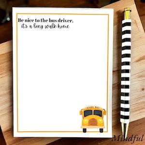 Bus Driver Appreciation Notepad, Bus Driver Gift, Bus Driver Quote - Etsy