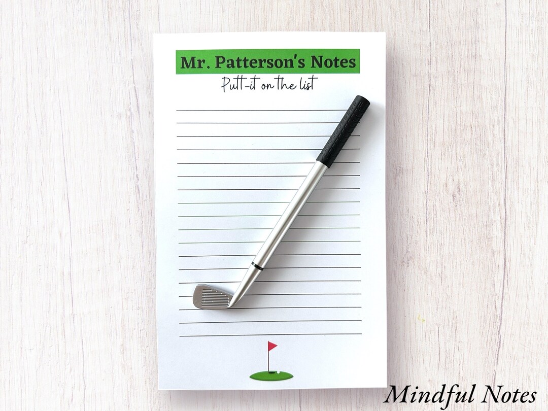 Golf Personalized Notepad, Father’s Day, Golf Lover Stationary - Etsy