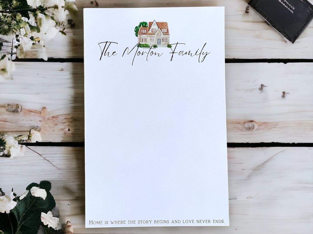 Personalized Family Home Notepad - Etsy