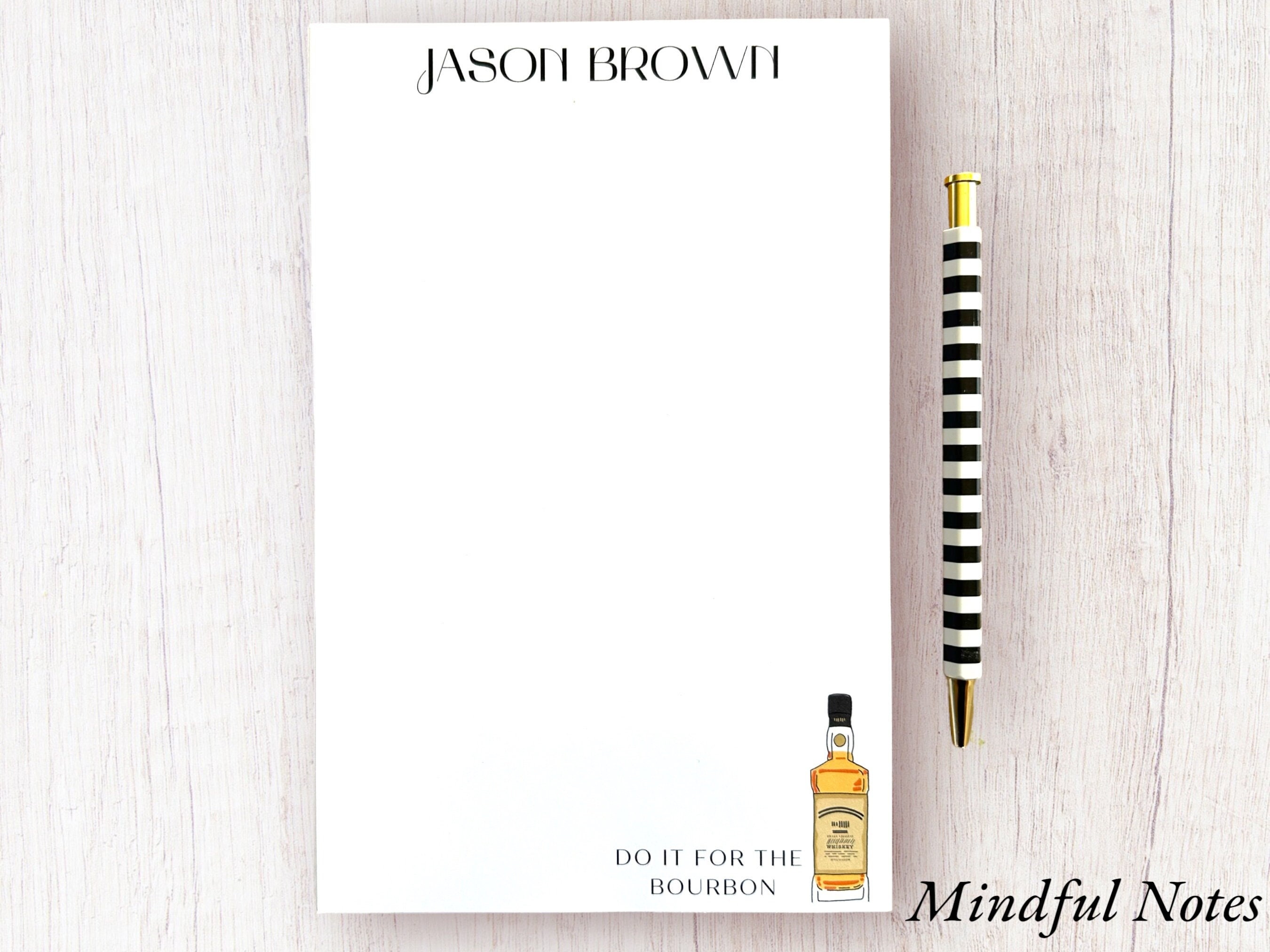 Personalized Bourbon Notepad, Father’s Day, Bourbon Stationary - Etsy